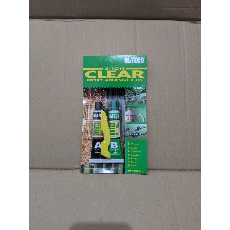 Jual Lem Epoxy bening transparan clear Alteco 3 ton 5 menit sama lem araldite merah | Shopee ...
