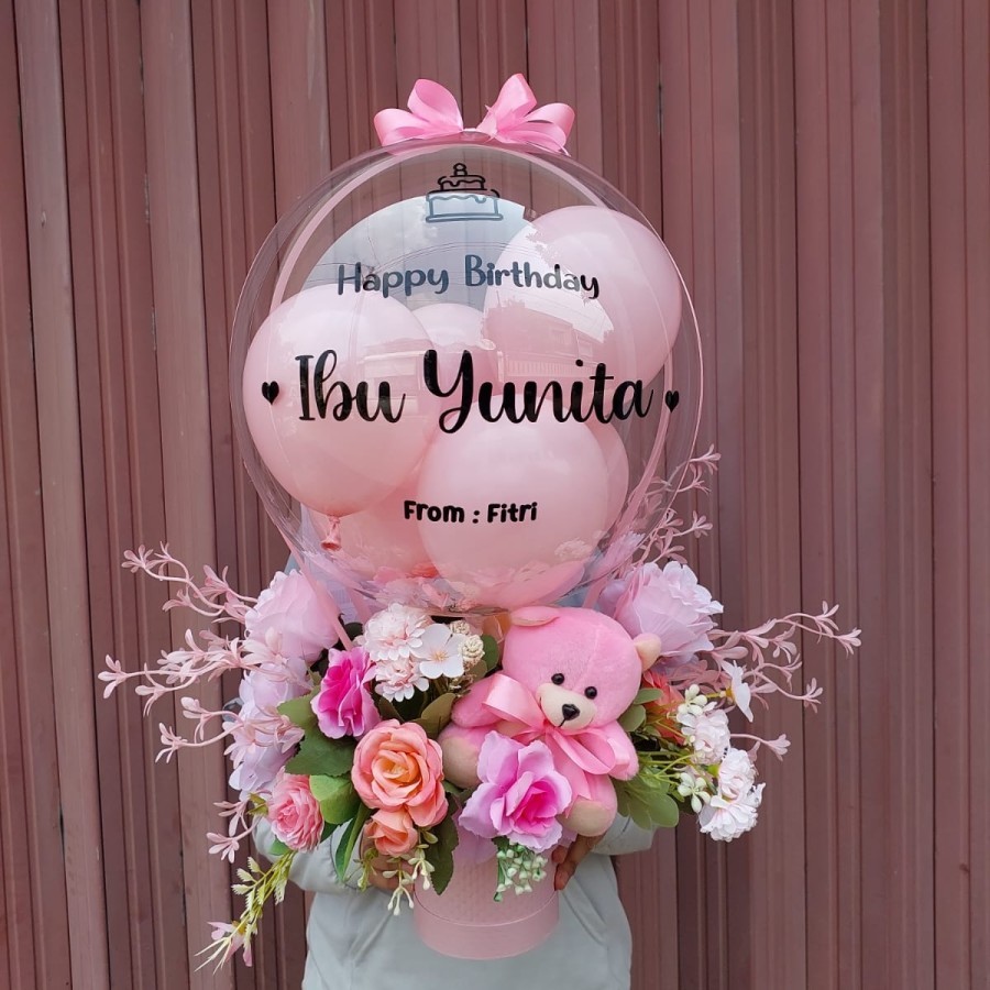 Jual Buket Balon Bunga Artificial Bucket Bunga Wisuda Ulang Tahun Grand ...