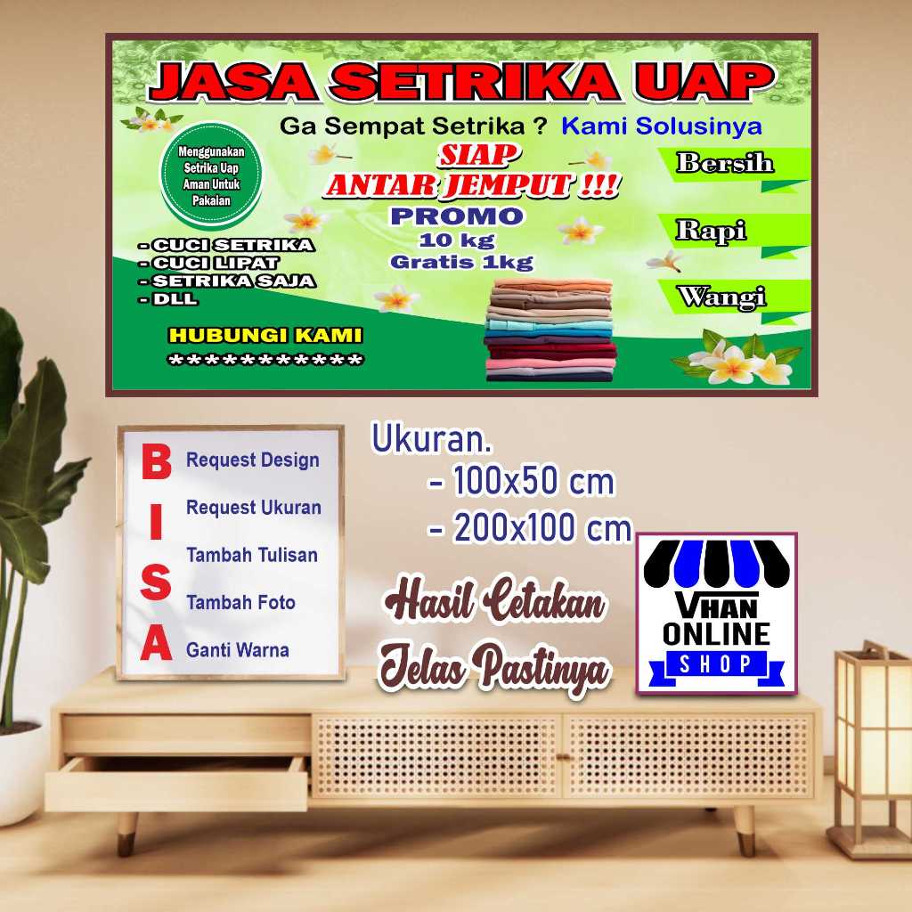 Jual Custom Spanduk Banner Jasa Setika Uap Keren | Shopee Indonesia