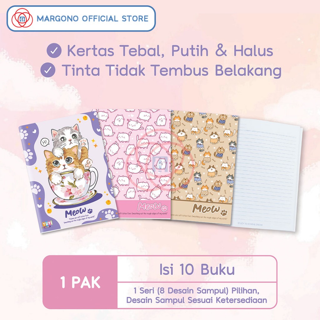 Jual My Book Yuvi Buku Tulis A5 Cat Cartoon Kartun Kucing 38 Lembar ...