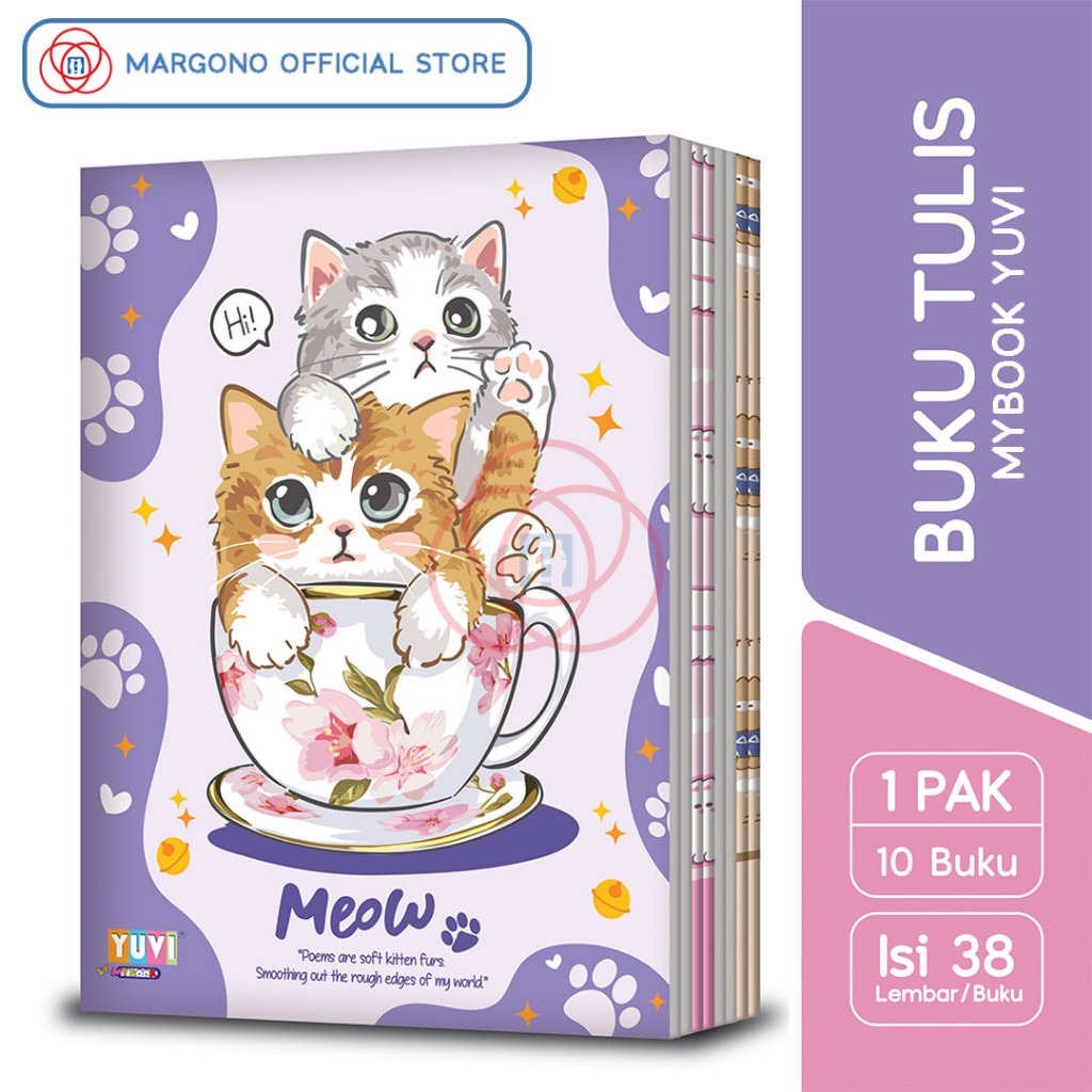 Jual My Book Yuvi Buku Tulis A5 Cat Cartoon Kartun Kucing 38 Lembar ...