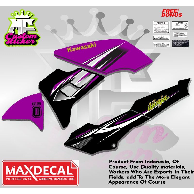 Jual sticker striping ninja kis custom 10 transparan UV maxdecall ...