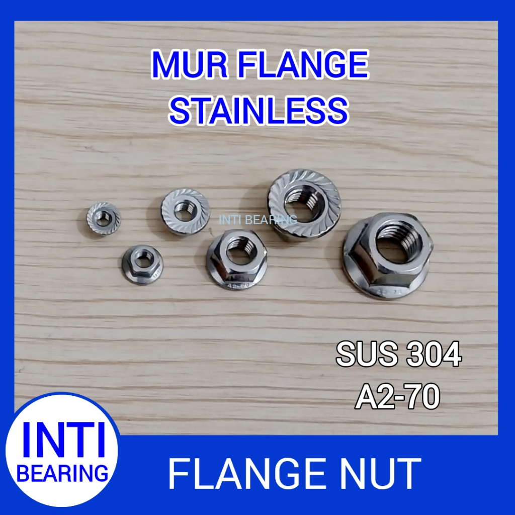Jual MUR FLANGE STAINLESS M8 M10 M12 SUS 304 SS 304 FLANGE NUT STAINLESS M10 M12 M8 MUR TOPI M12 ...