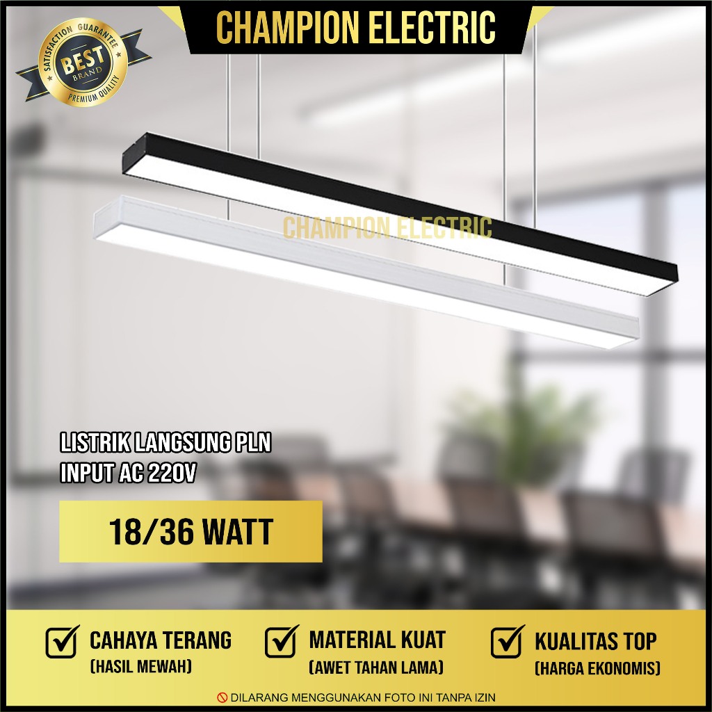 Jual Lampu Gantung LED Panjang 18W 36W Terang, Minimalis, Modern Untuk ...