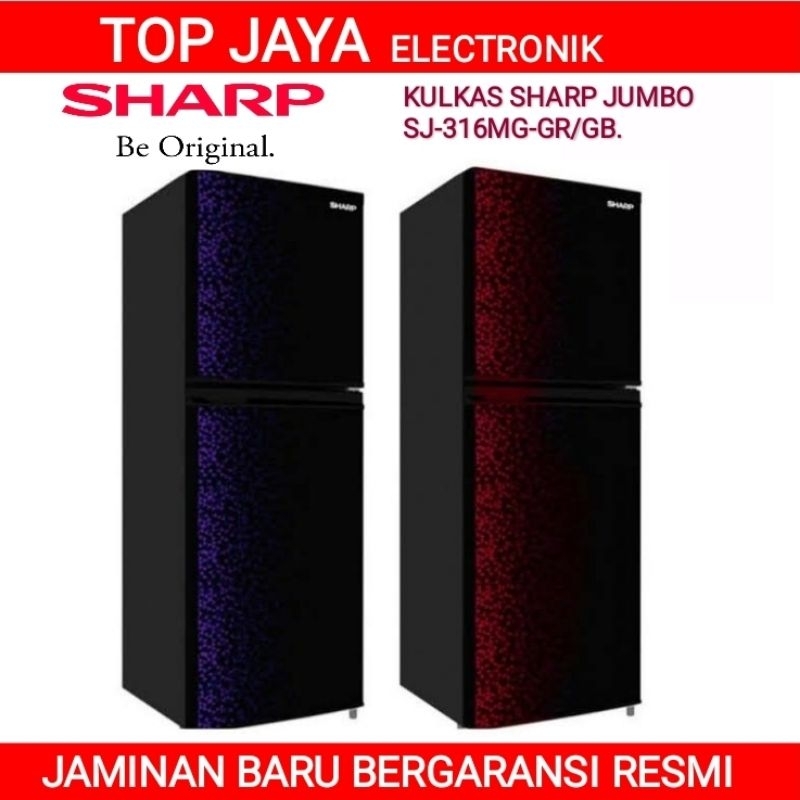 Jual KULKAS SHARP 2 PINTU JUMBO SJ-316MG-GR/GB | Shopee Indonesia
