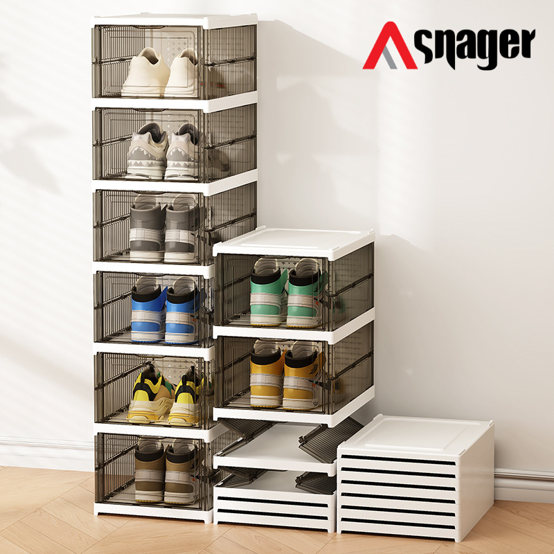 Jual Snager Rak Sepatu Lipat Plastik Transparan Penyimpanan Multifungsi ...