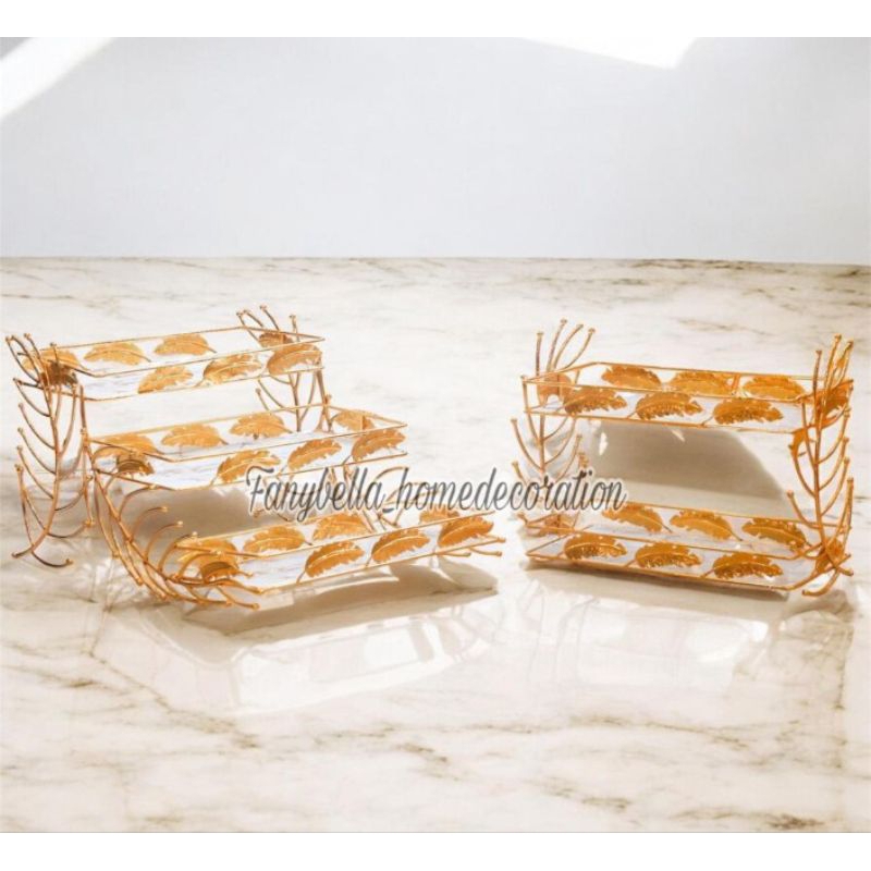 Jual Wadah Aesthetic Tier Bertingkat Tempat Buah Permen Serbaguna Kaca ...
