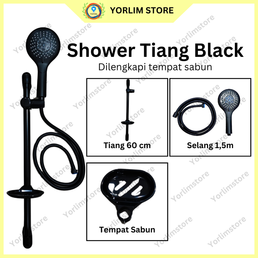 Jual Shower Tiang Hitam / Shower Set Hitam / Paket Shower Tiang Black ...