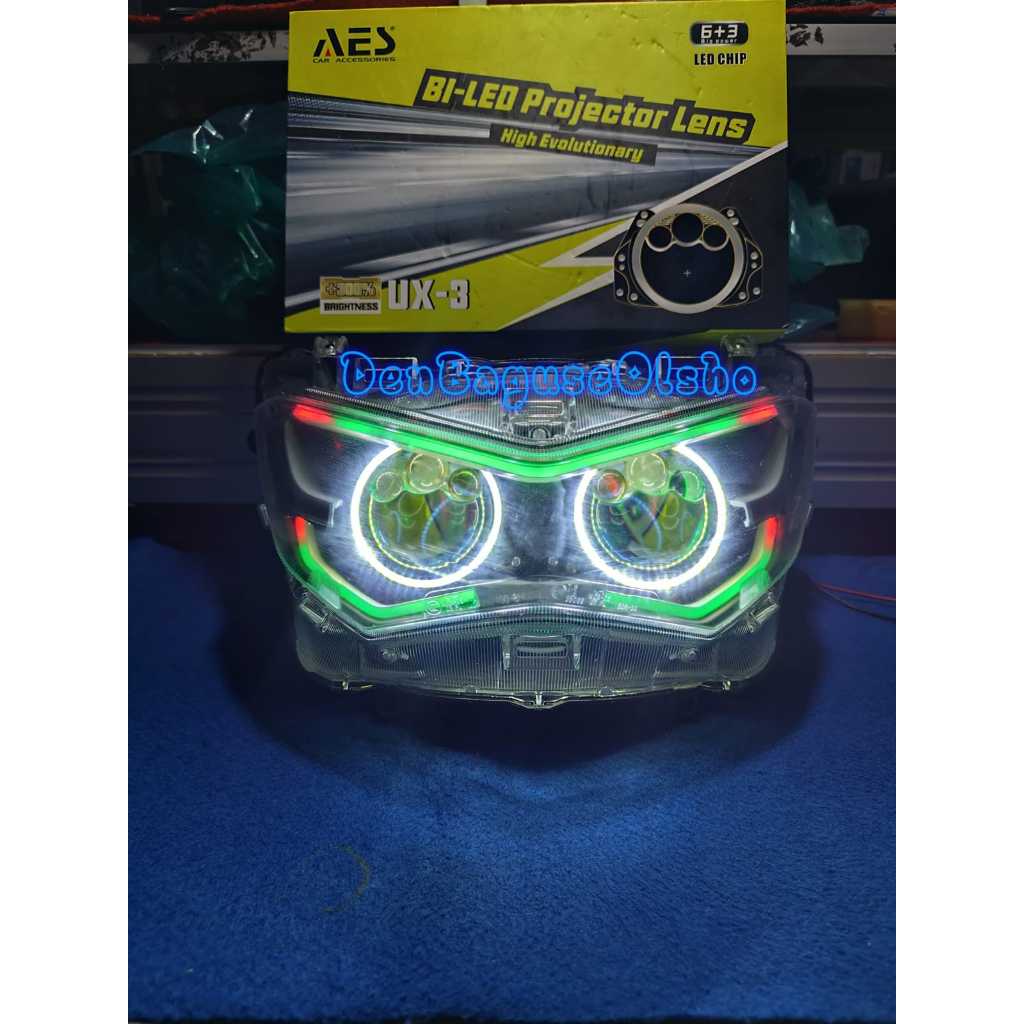 Jual HEADLEMP LAMPU DEPAN BILED NEW N MAX PROJIE BILED AES UX-3 LASER ...