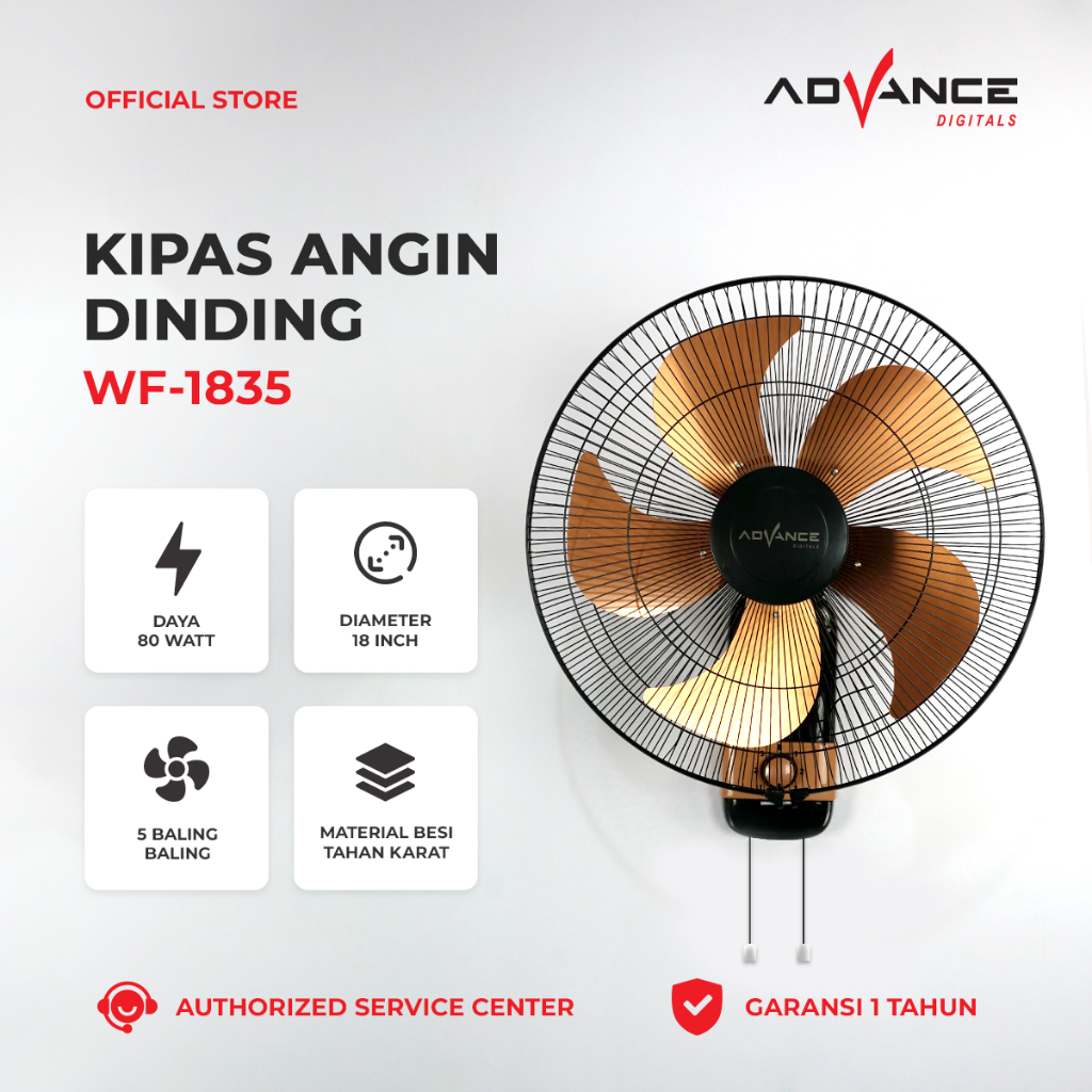 Jual Advance WF1835 Kipas Angin Dinding Besi Wall Fan Ukuran Besar 18 ...