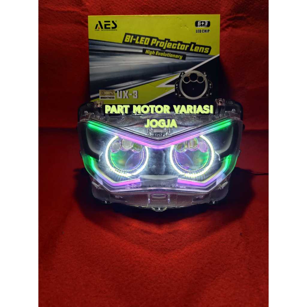 Jual REFLEKTOR LAMPU BILED NEW NMAX PROJIE BILED AES UX-3 LASER 80 WATT ...