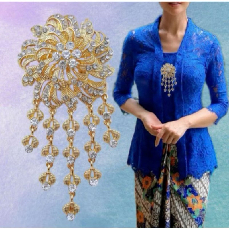 Jual PA Bros Kebaya Etnik Bross Mewah Hijab Kutubaru Aksesoris Mewah Bros Pesta | Shopee Indonesia