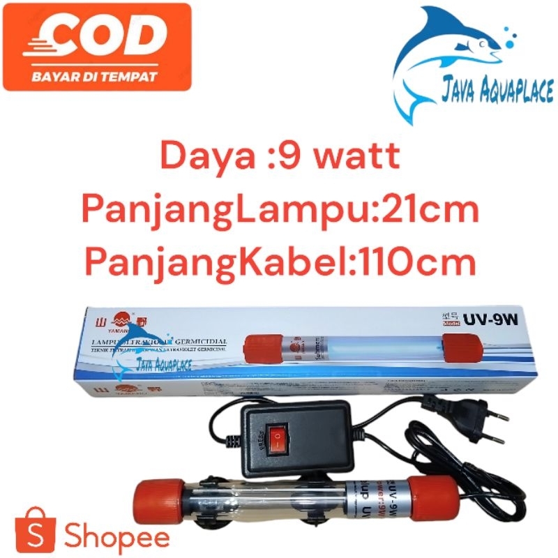 Jual Lampu UV Ultraviolet Aquarium Dan kolam YMN/YAMANO UV 9 WATT | Shopee Indonesia