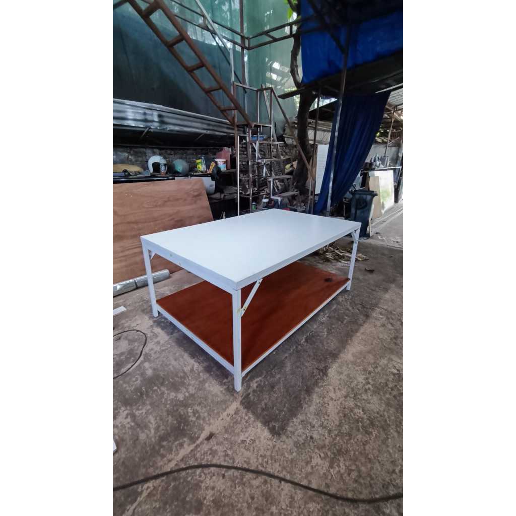Jual Meja Besi Konveksi Potong Bahan 2 Alas Panjang 2 Meter Bongkar ...