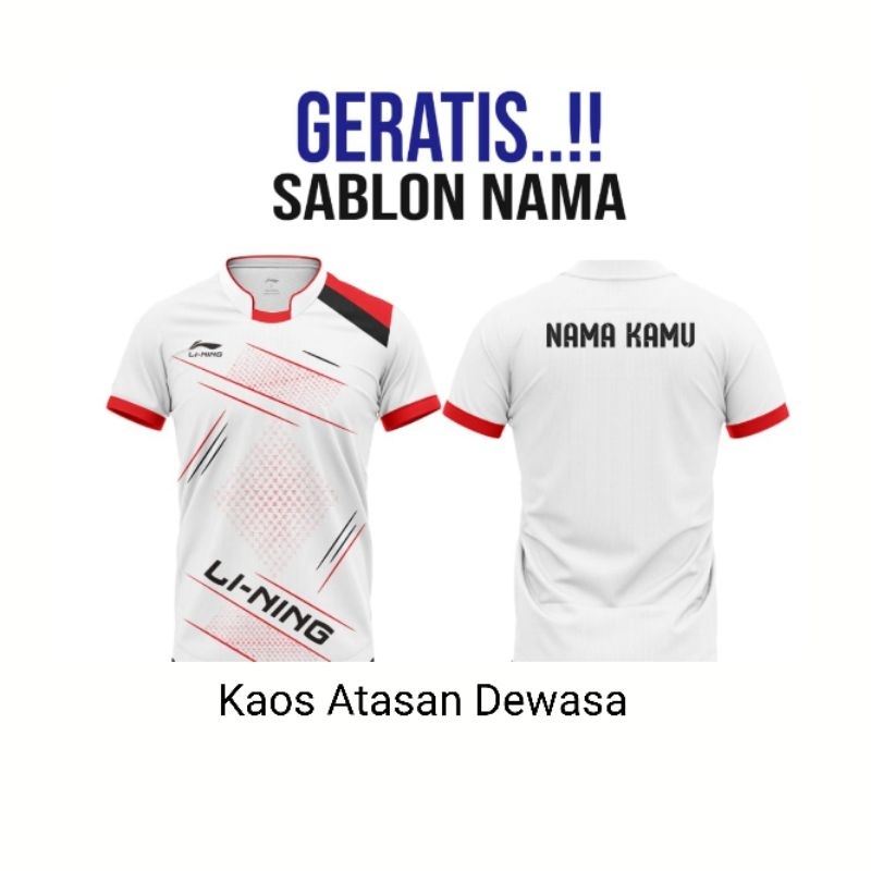 Jual Geratis Sablon castum nama/Baju Badminton volly bulutangkis,jersey ...