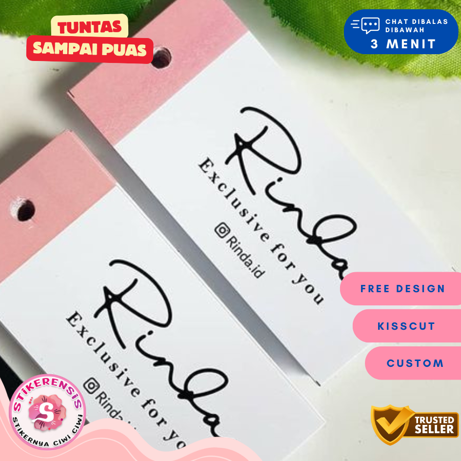 Jual 4 8-15 Hang Tag Custom Label Baju Hangtag Hijab Jilbab Pakaian ...