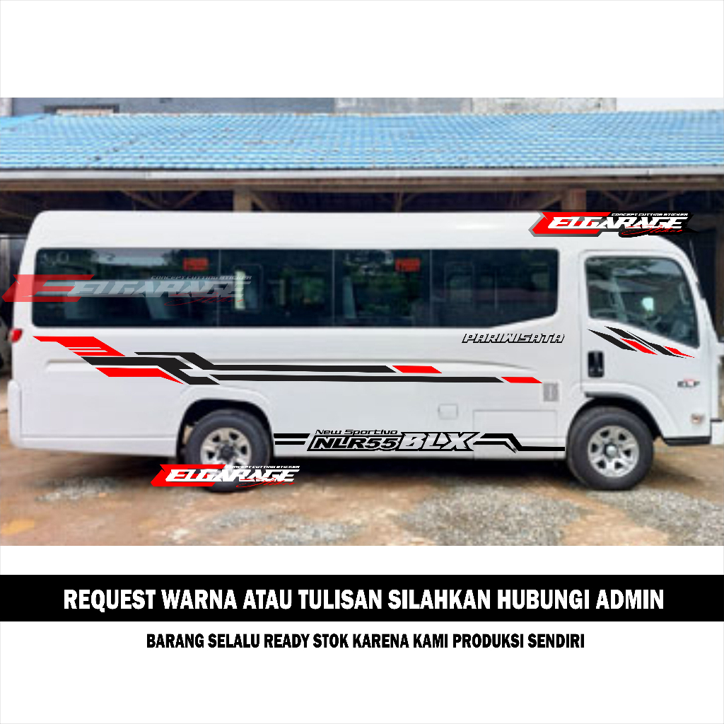 Jual Stiker mobil elf long sticker body samping mobil elf giga long ...