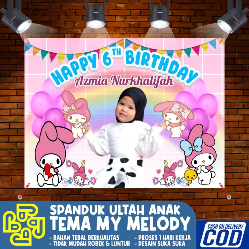 Jual Backdrop/Banner /spanduk ulang tahun anak My Melodi terbaru murah ...