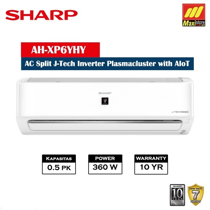 Jual AC Split Inverter [1/2 PK] SHARP AH-XP6YHY Plasmacluster-Maxistore | Shopee Indonesia