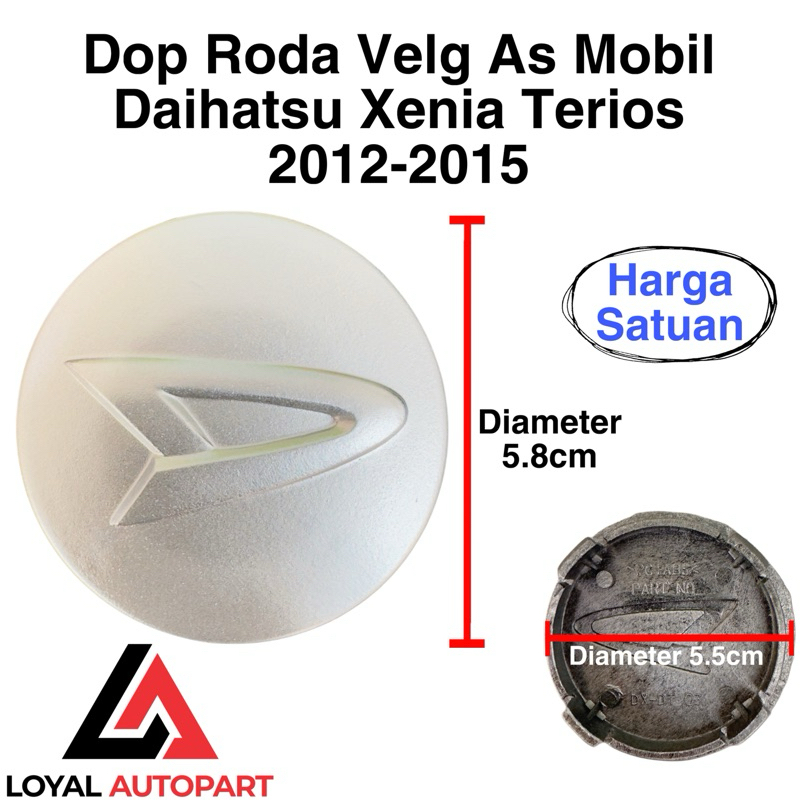Jual Dop Roda Tutup Velg As Mobil Xenia Terios 2012-2015 Diameter 5.8cm ...