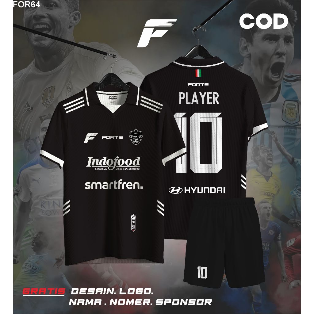 Jual JERSEY FUTSAL CUSTOM NAMA DAN NOMER PUNGGUNG BERKERAH HITAM SATUAN ...