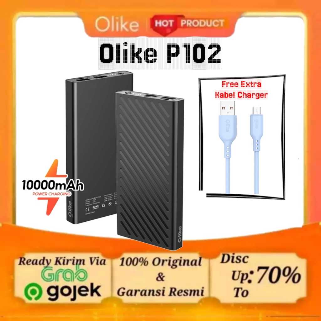 Jual POWERBANK Olike P102 Fast Charging 2.1A 10,000mAh Dual Input ...