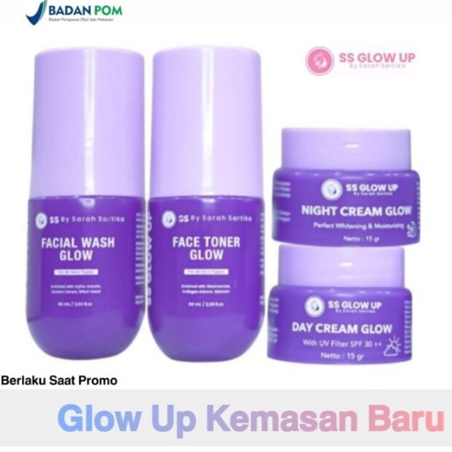 Jual SS GLOW UP SKINCARE GlOW UP BY SARAH SARTIKA PAKET GLOW UP SERIES ...