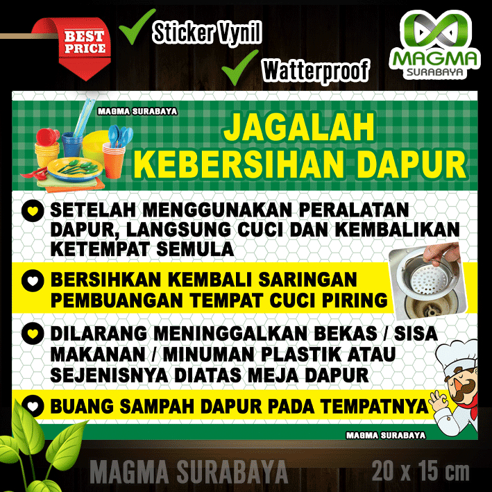 Jual Stiker Jagalah kebersihan Dapur | Shopee Indonesia