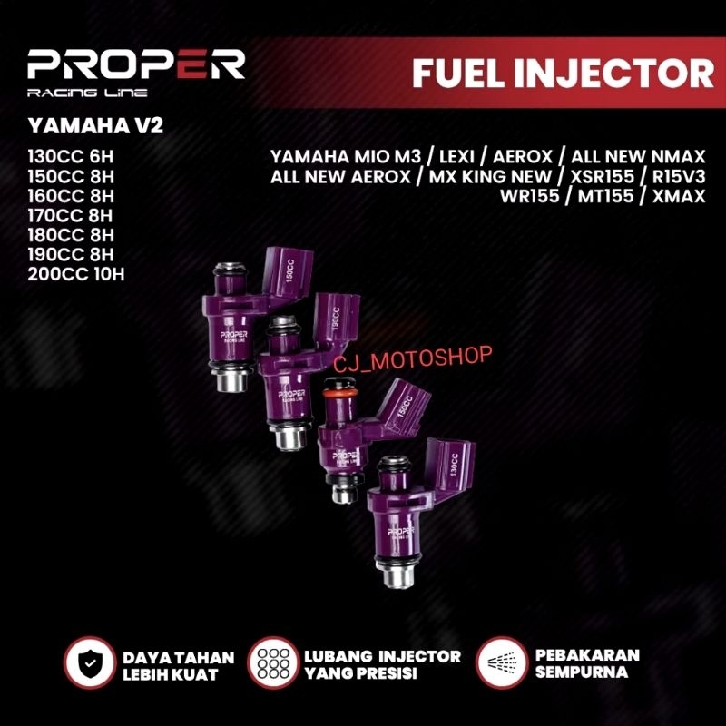 Jual INJECTOR PROPER YAMAHA V2 N"MAX NEW_AEROX NEW_WR 155 130CC 150CC ...