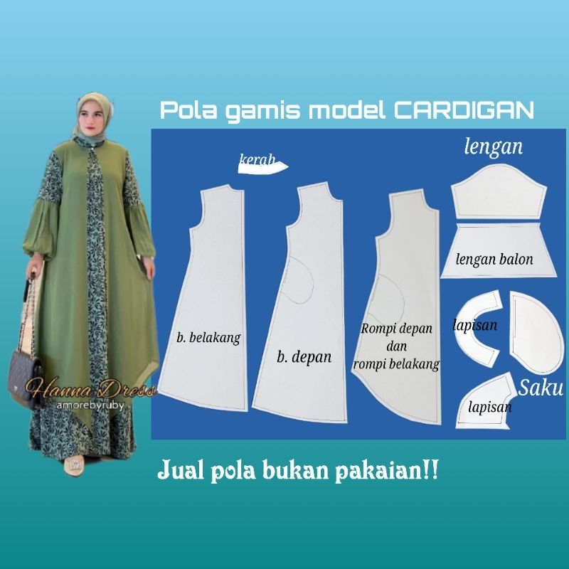 Jual pola gamis model cardigan | Shopee Indonesia