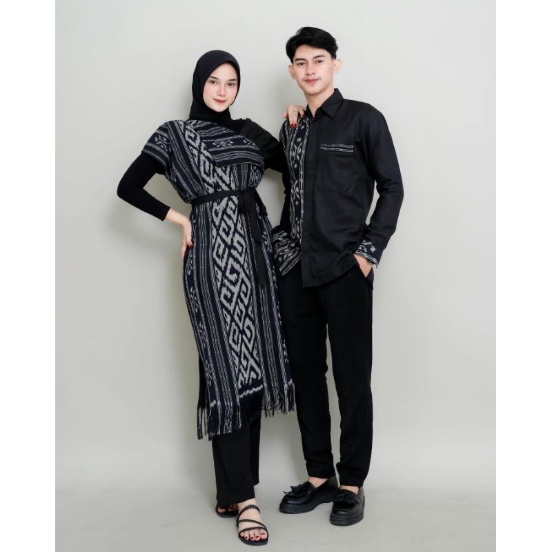 Jual Baju Couple Tenun - Set Pakaian Couple - Kemeja Tenun - Dress Tenun - Couple Tenun ...