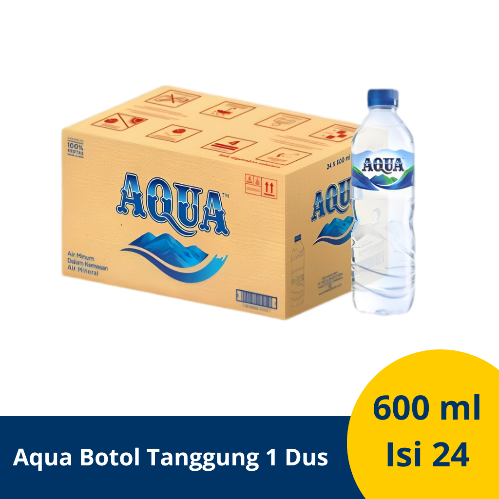 Jual AQUA Air Mineral Tanggung 1 Dus | 600ml | Isi 24 Botol | Shopee Indonesia