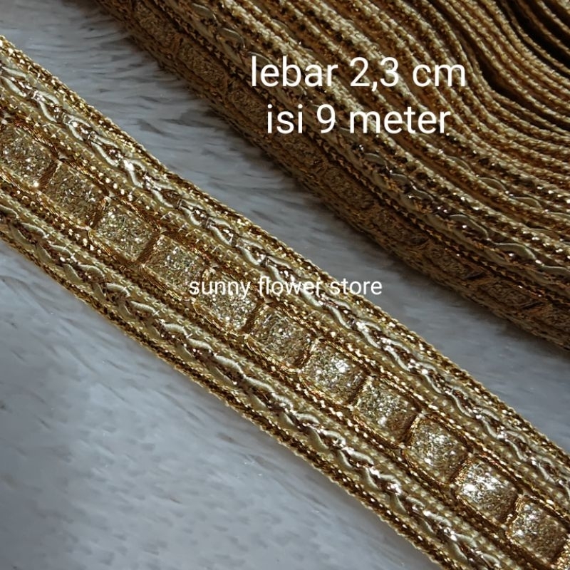 Jual Renda India motif 1995 lebar 2,3 cm isi 10 yard | Shopee Indonesia