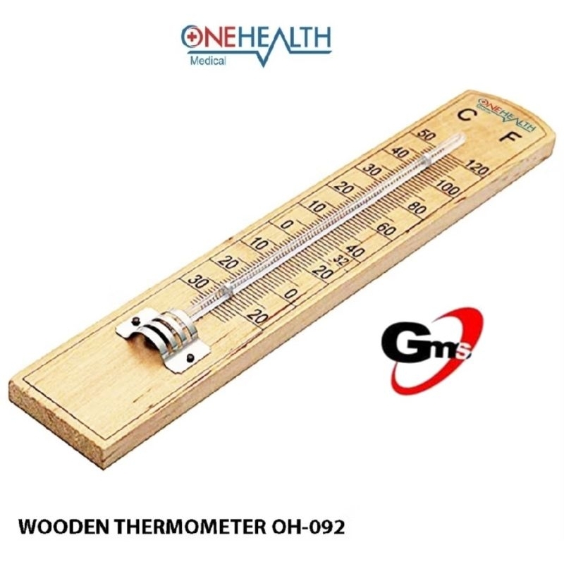 Jual Thermometer Ruangan Model Kayu Onehealth / Termometer Wooden ...
