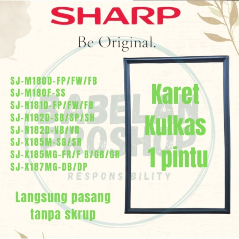 Jual karet/magnet kulkas Sharp 1 pintu original sj-180/181/182/185/187 | Shopee Indonesia