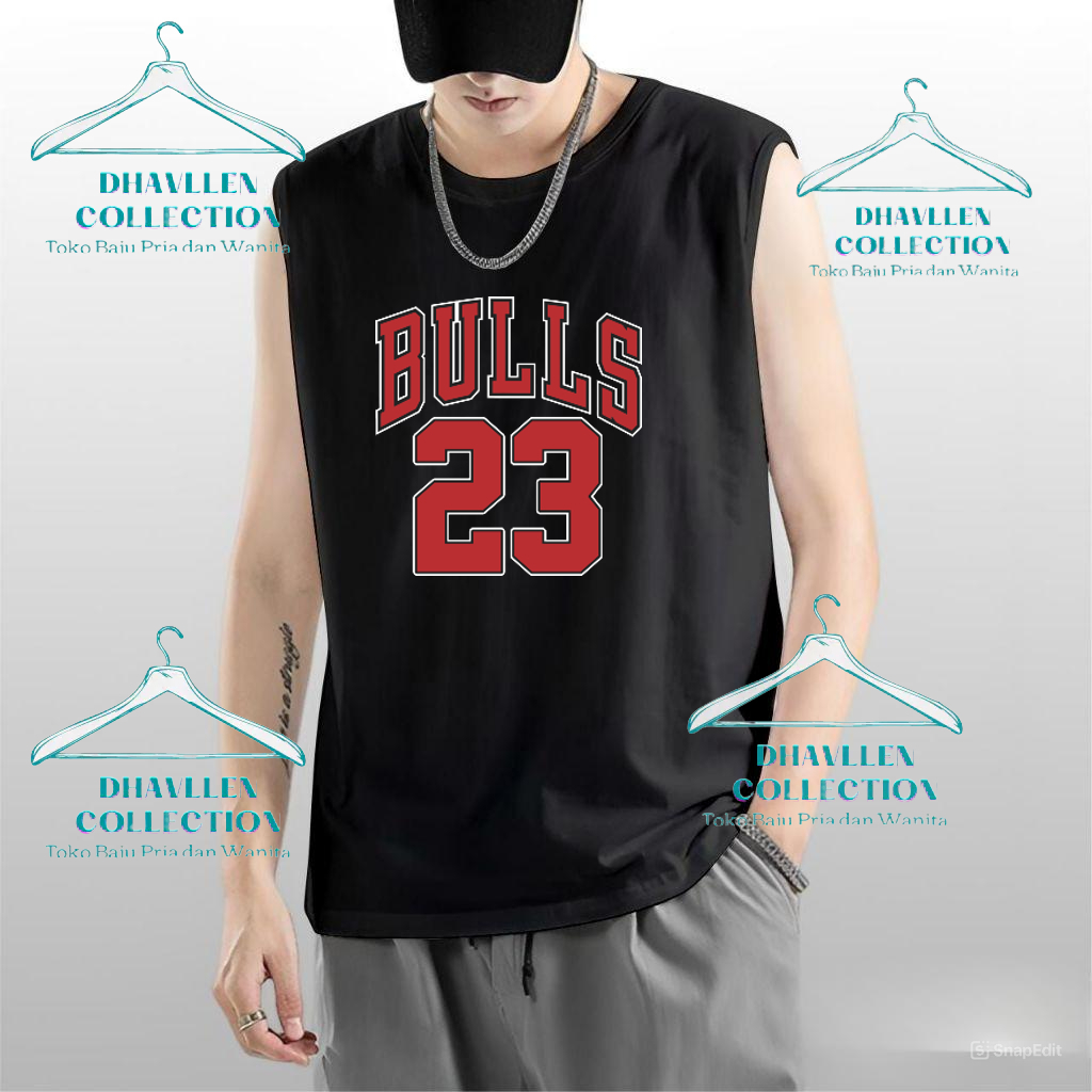 Jual Kaos Baju Singlet Pria Bulls 23 / Kaos Santai Pria Dewasa / Kaos ...