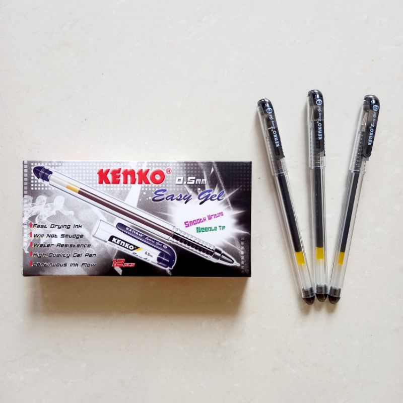 Jual [ LUSIN MURAH ] Pen Gel Pulpen Pena Jel Ballpen Ballpoint Gel 0.5 mm - Kenko Easy Gel ...