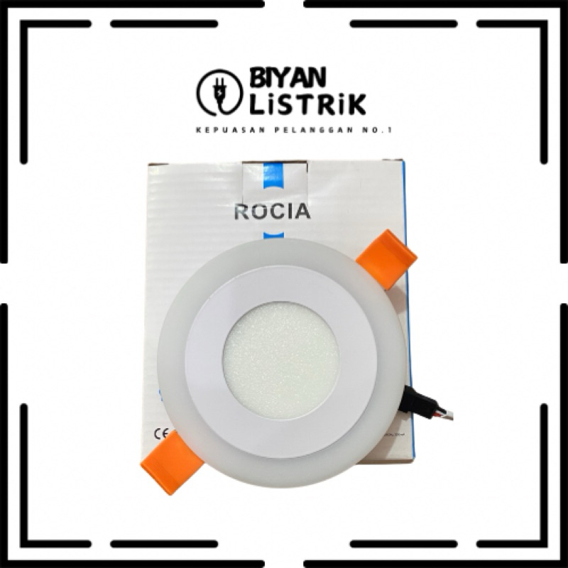 Jual DownLight ROCIA Panel LED 3 + 3 W 2 warna putih + biru / putih ...
