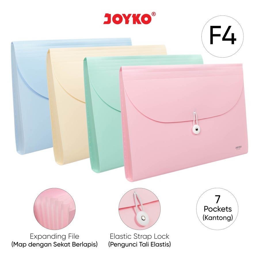 Jual Expanding File Map Harmonika Joyko EF-8F4 Pastel Color 7 Pocket ...