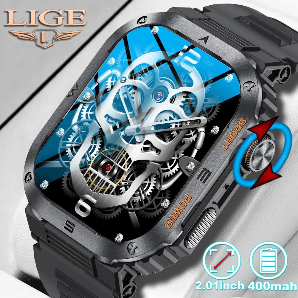 Jual LIGE Jam Tangan Pintar Pria Asli Panggilan Bluetooth Olahraga Jam ...