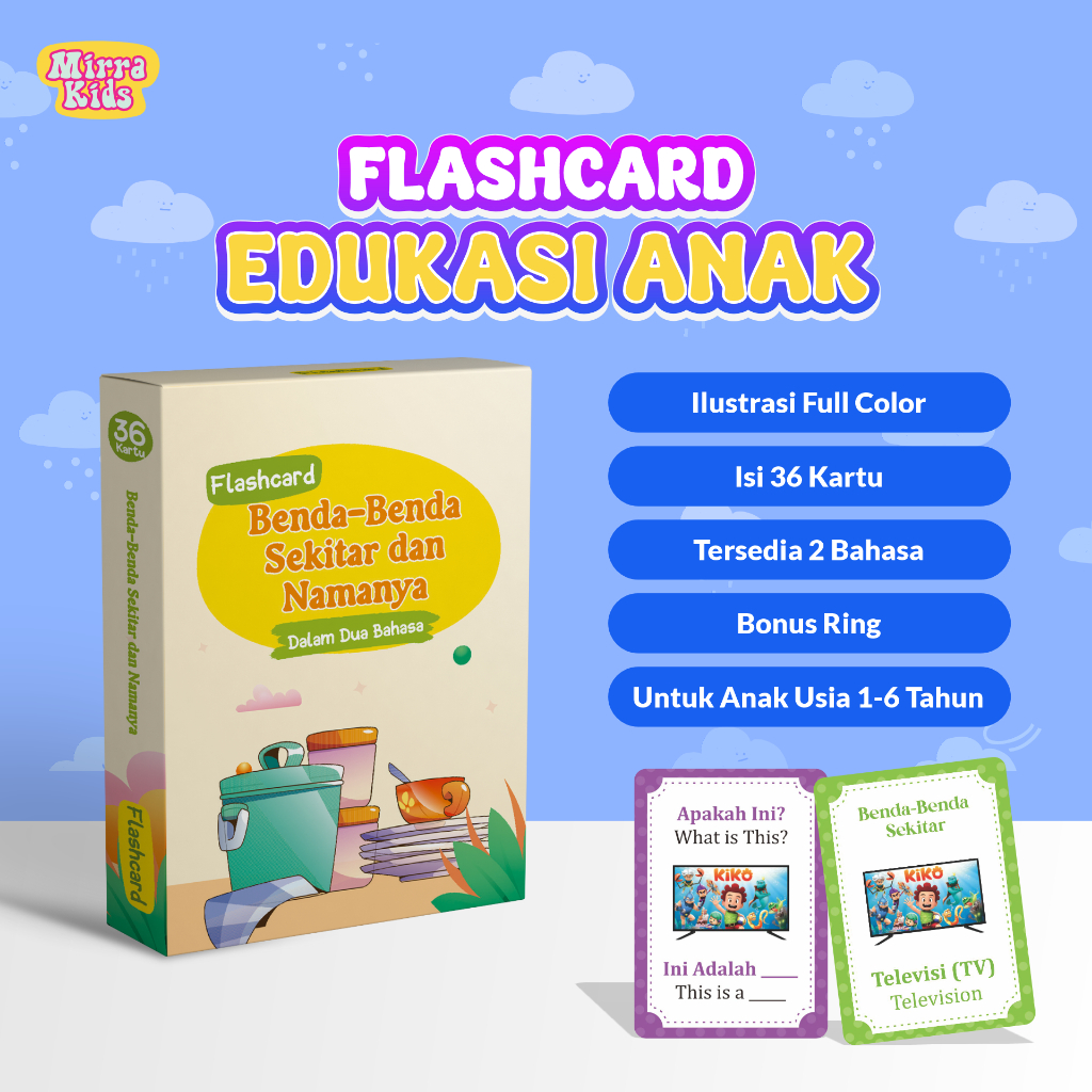 Jual Flashcard Edukasi Anak | Mengenal Benda-benda Sekitar dan Namanya ...