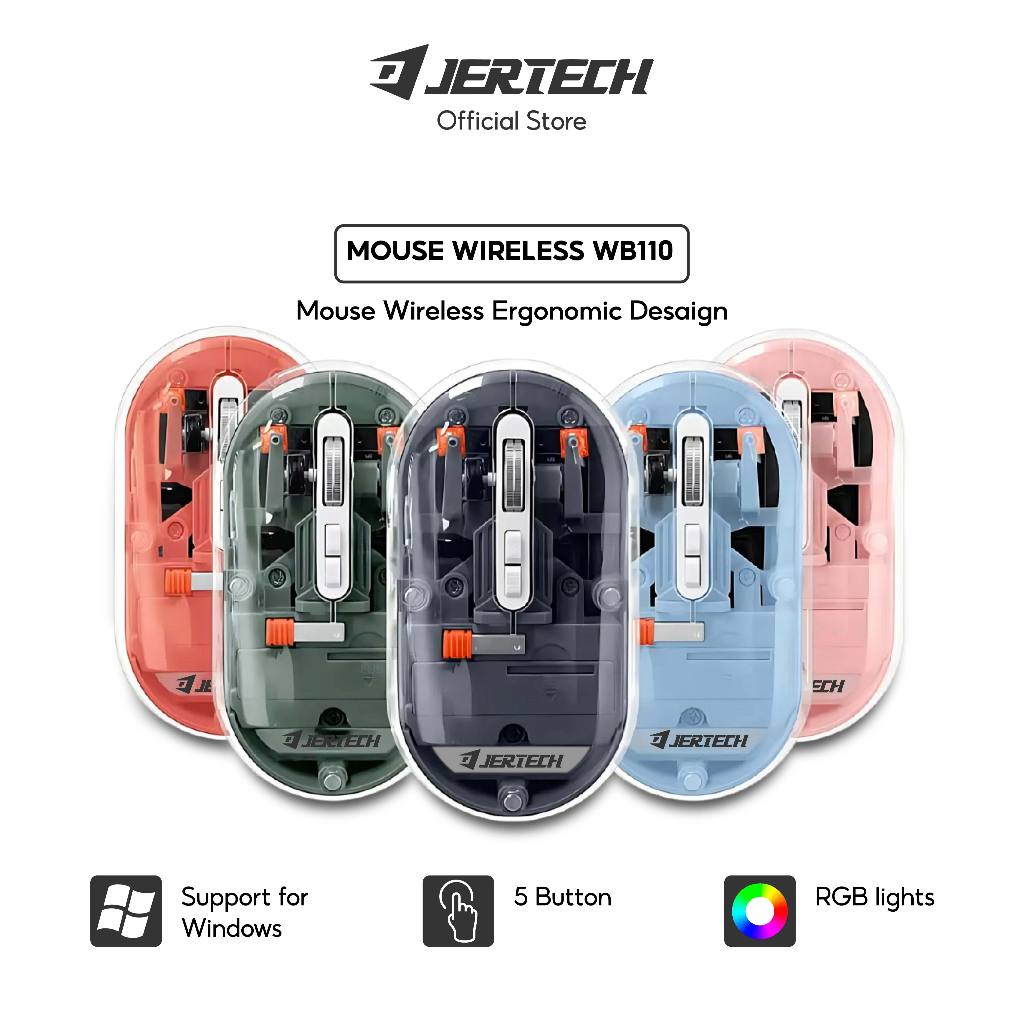 Jual JERTECH Mouse Wireless WB110 Ergonomic Desaign With Battery 5 ...