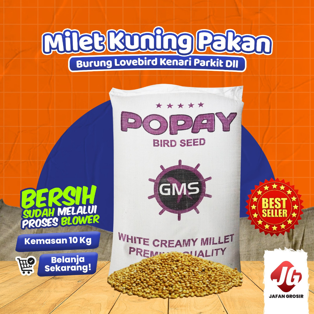 Jual Milet Kuning BERSIH Pakan Burung Love Bird Kenari Parkit Nuri ...