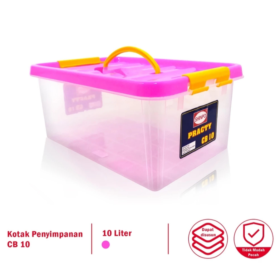 Jual Container Box Handle 10 Liter Practy SIP 129 CB 10 Plastik Shinpo ...