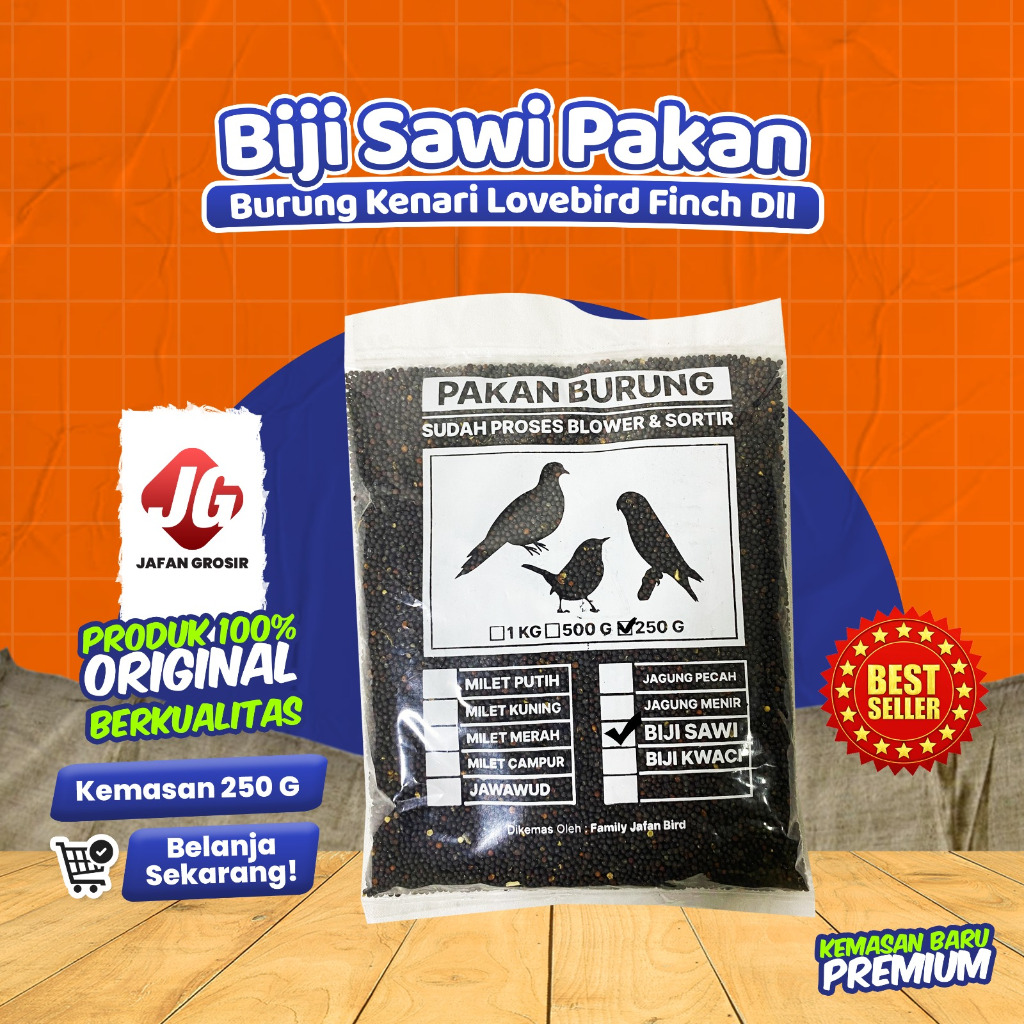 Jual BIJI SAWI BERSIH 250 GRAM PAKAN BURUNG LOVE BIRD KENARI PARKIT ...