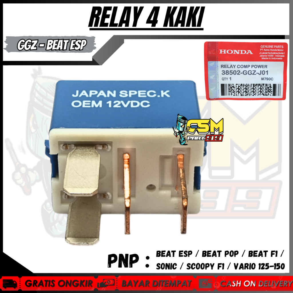 Jual RELAY SWITCH BENDIK STATER KAKI 4 BEAT F1 GGZ / VARIO 125 150 ...