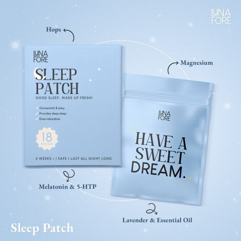 Jual Sleep Patch - Lunafore - Melatonin - Sticker 18 Pcs - Bantu Tidur ...