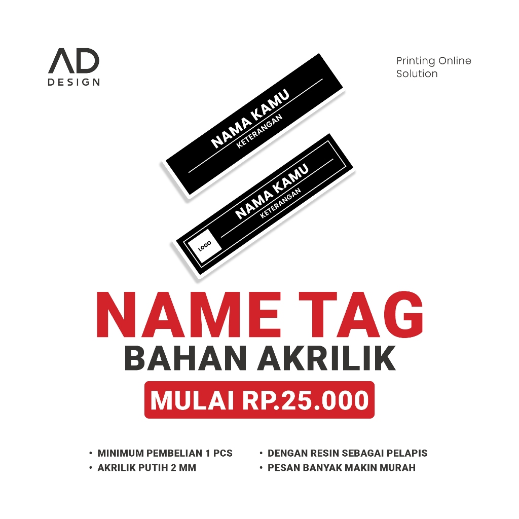 Jual CETAK NAME TAG DADA BAHAN AKRILIK DENGAN RESIN KERAS | Shopee ...