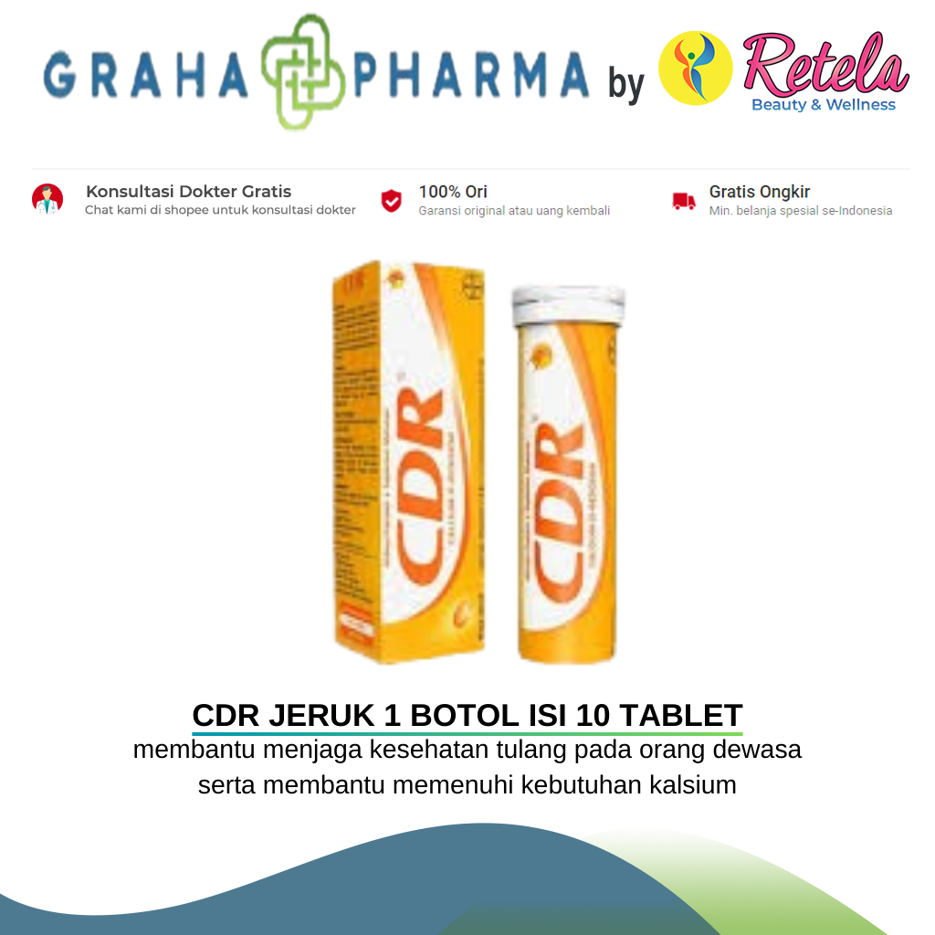 Jual CDR Effervescent 10 Tablet / Suplemen Vitamin C | Shopee Indonesia