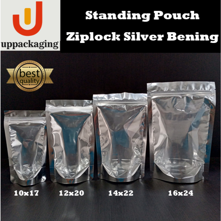 Jual Kemasan Makanan Kemasan Snack Standing Pouch kombinasi Silver ...